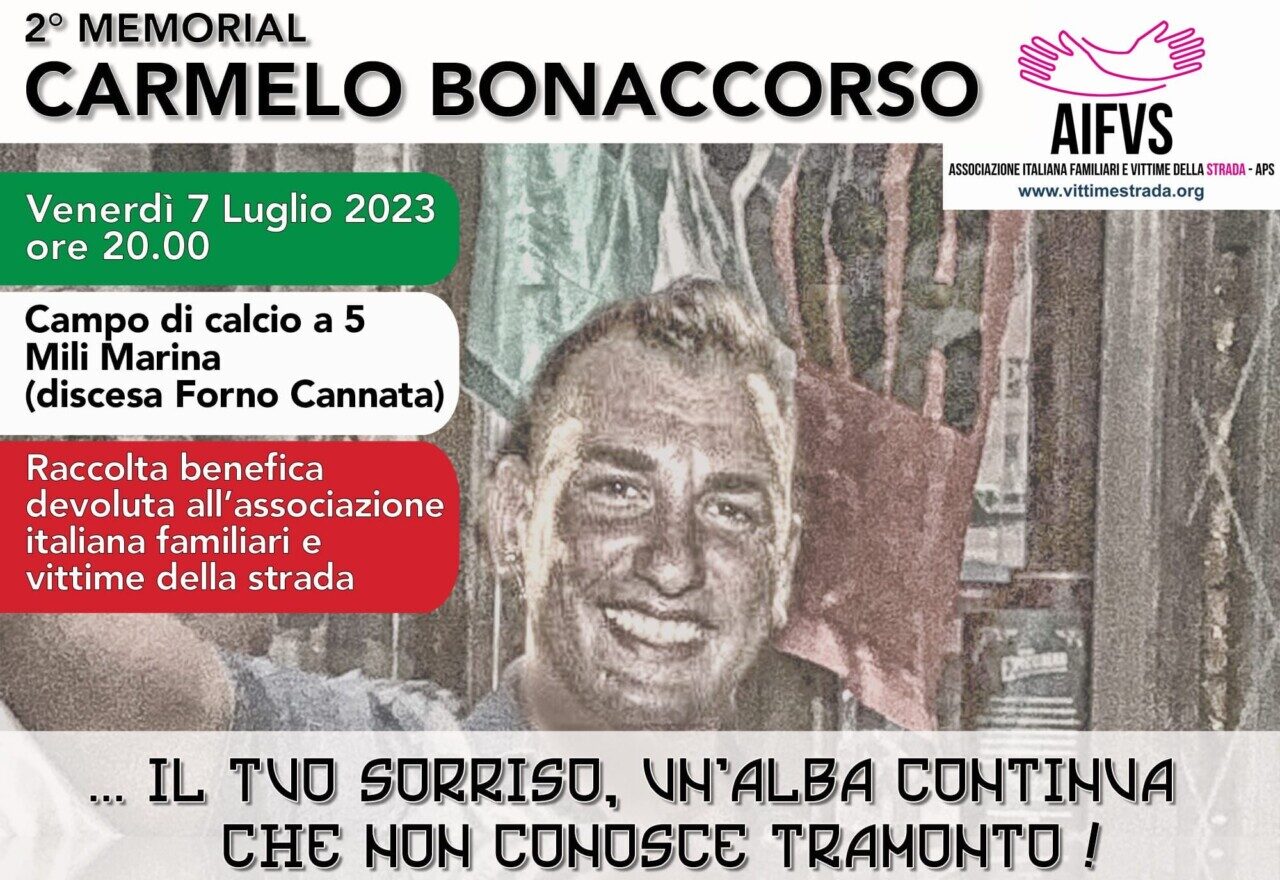Venerdì 7 luglio al Garden Sport di Mili il 2° Memorial Carmelo Bonaccorso